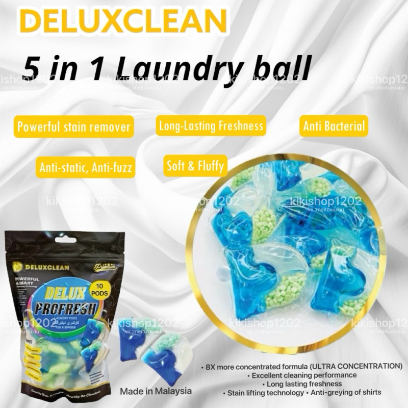 DELUX 3 in 1 Laundry Bead Ball Detergent Gel Concentrate Formula Beads Enzyme Capsules 洗衣凝珠球留香珠 ...