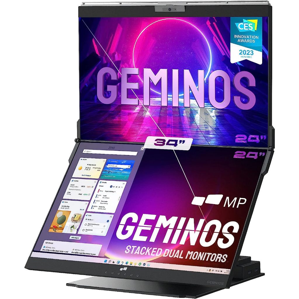 Mobile Pixels Geminos Dual Stacked Monitors (2 x 24" IPS FHD USB-C ...