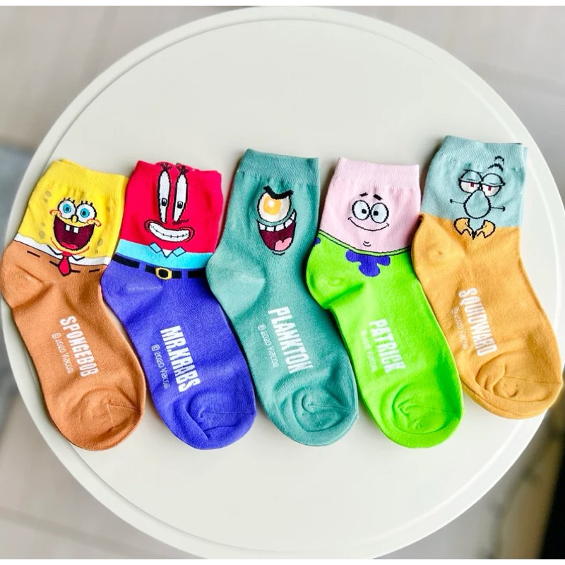 Spongebob Squarepants Cartoon Korean Socks - Licensed Character ...