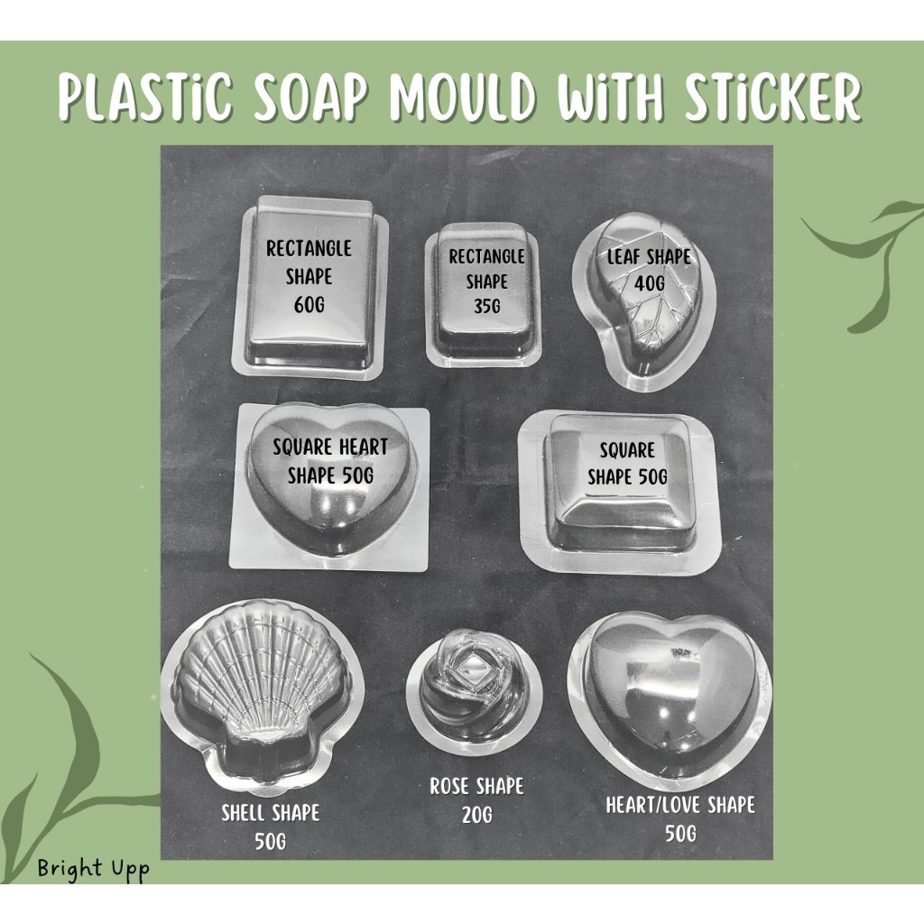 1 pc Transparent plastic soap mould with sticker acuan sabun plastik ...