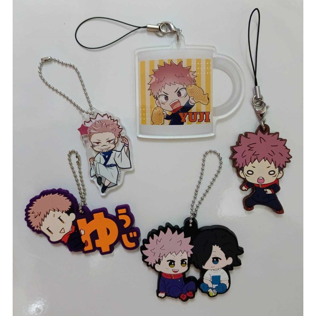 Official Jujutsu Kaisen Yuji Itadori Merch Acrylic & Keychain (Set of 5 ...