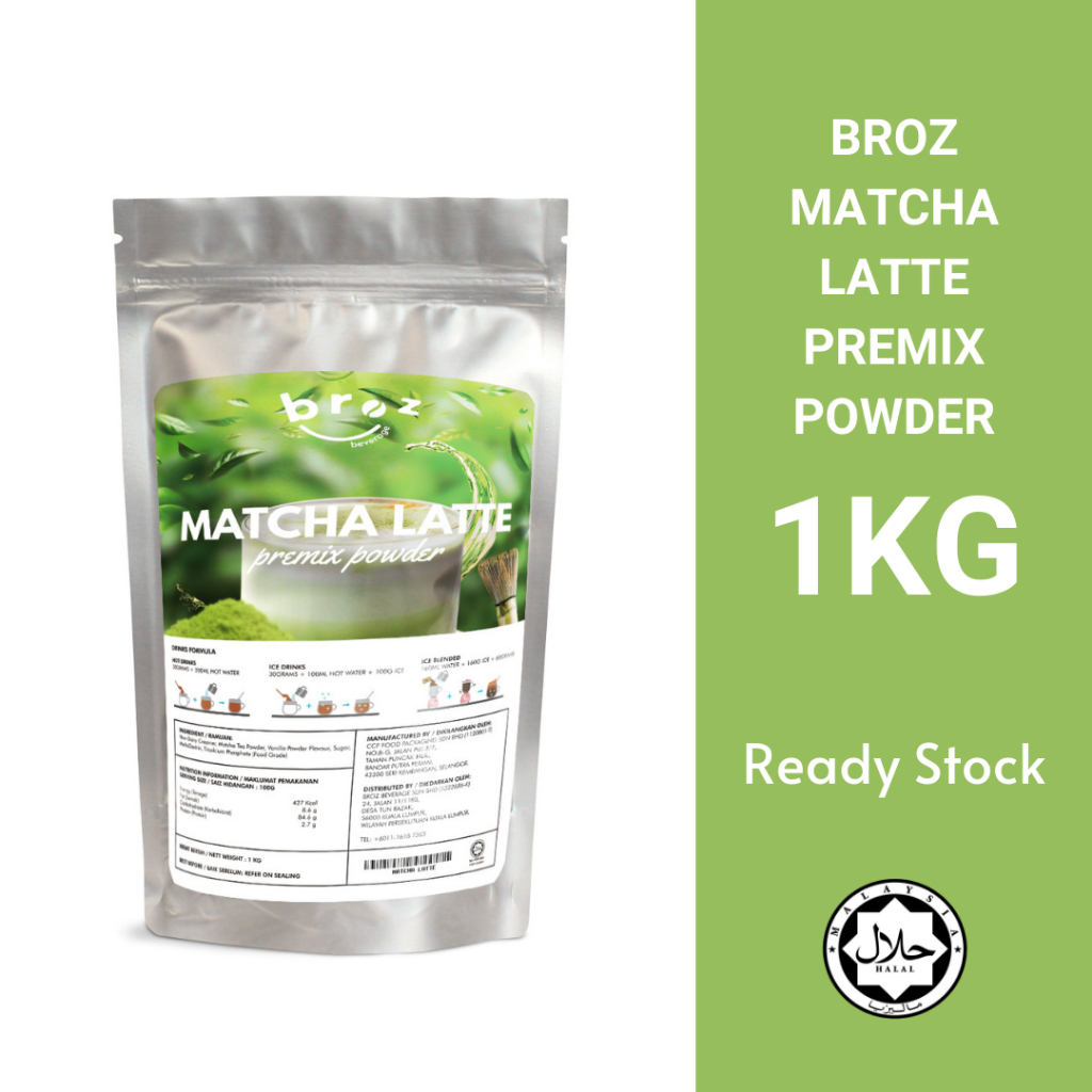 Broz Beverage Premix Powder - Matcha Latte 1KG | Shopee Malaysia