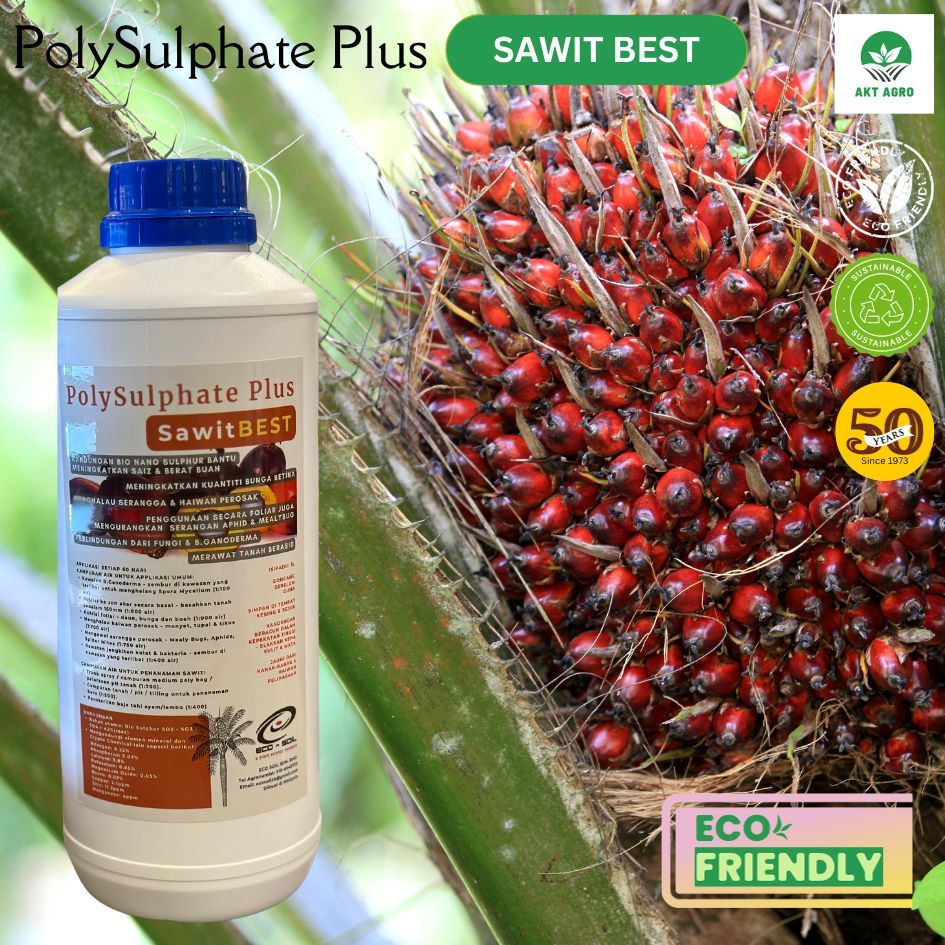 PolySulphate Plus - SawitBEST 1L, Khas untuk Pokok Kelapa Sawit, Double ...
