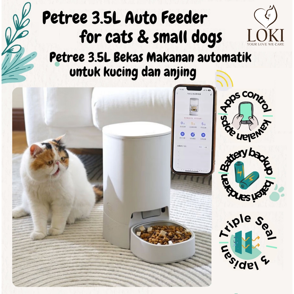 New Model Petree 3.5L WIFI App Control Automatic Food Dispenser Pet Feeder For Cat Dog Bekas ...