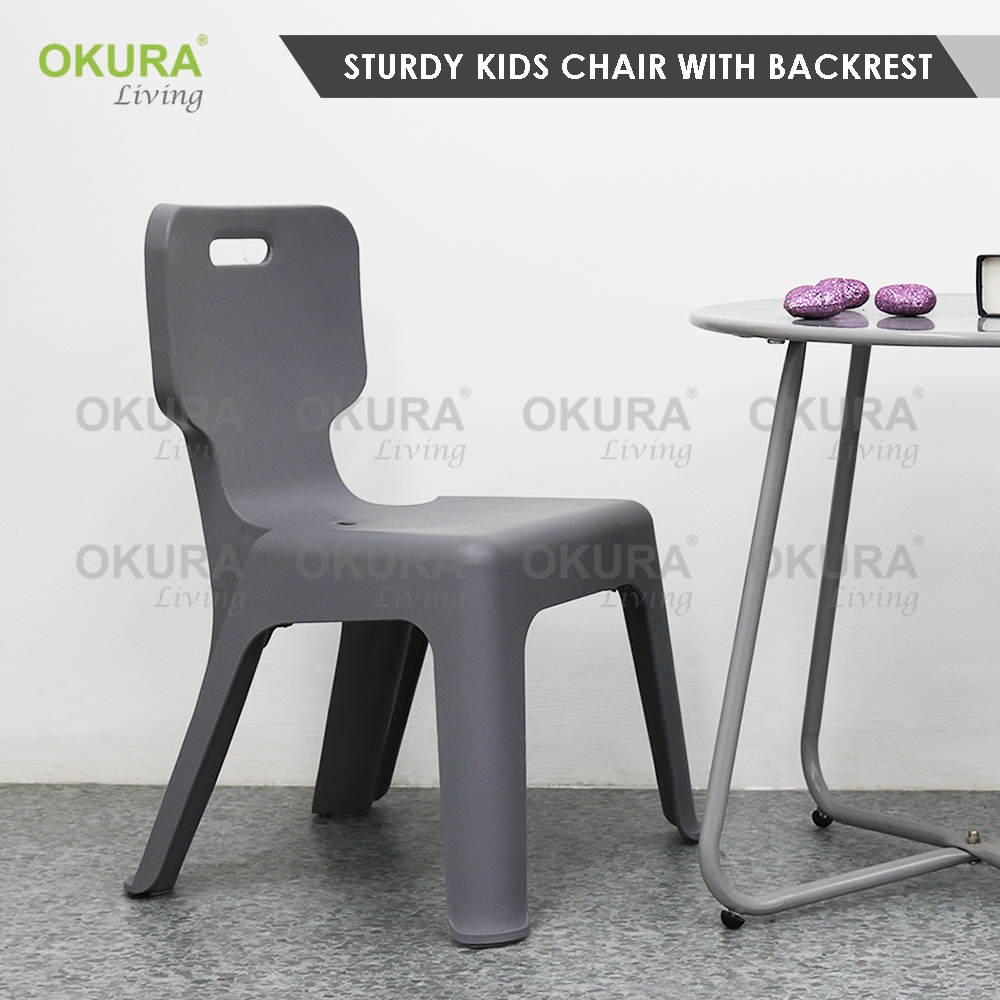OKURA Plastic Kids Chair With Backrest Kindergarten Stackable Chair ...