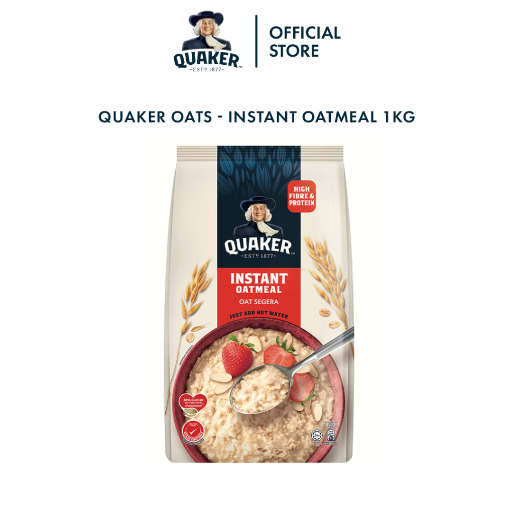 Quaker Oats - Instant Oatmeal 1kg / Quaker Oat - Segera 1kg | Shopee ...