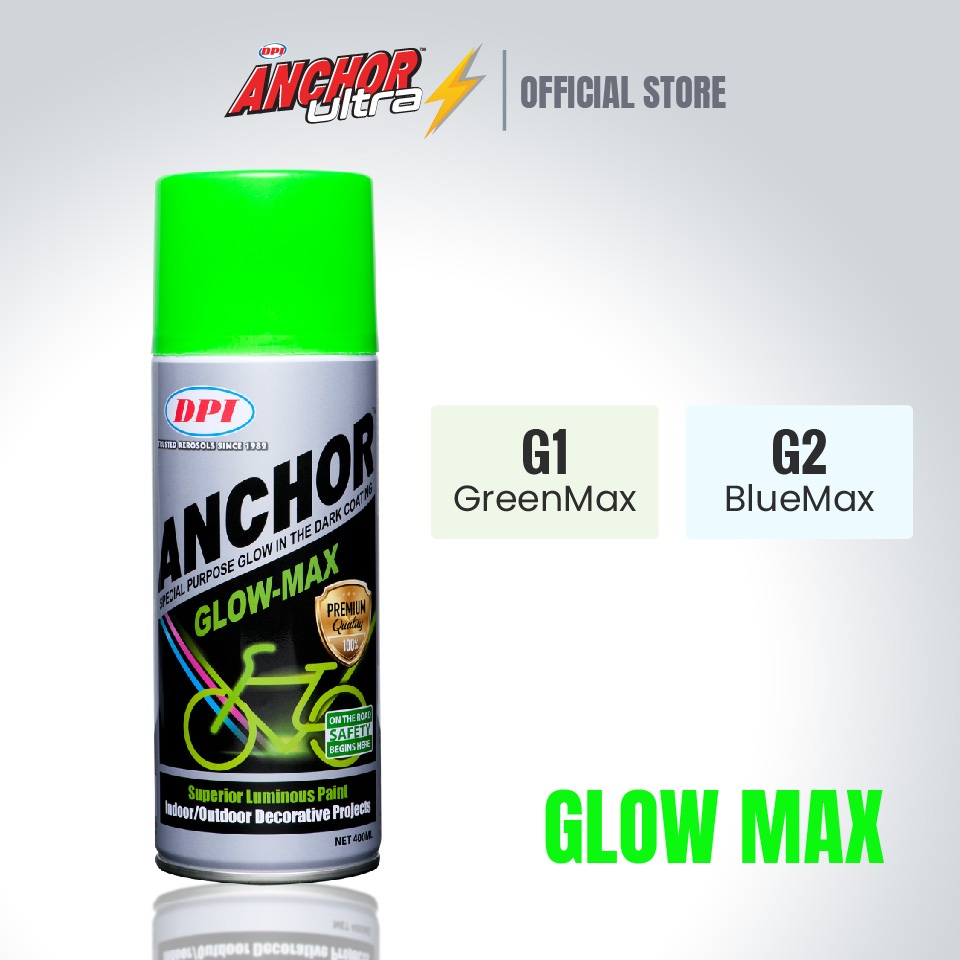 DPI Anchor Glow Max ( Glow In The Dark ) G1 GreenMax G2 BlueMax Color 400ml Spray Paint Cat ...