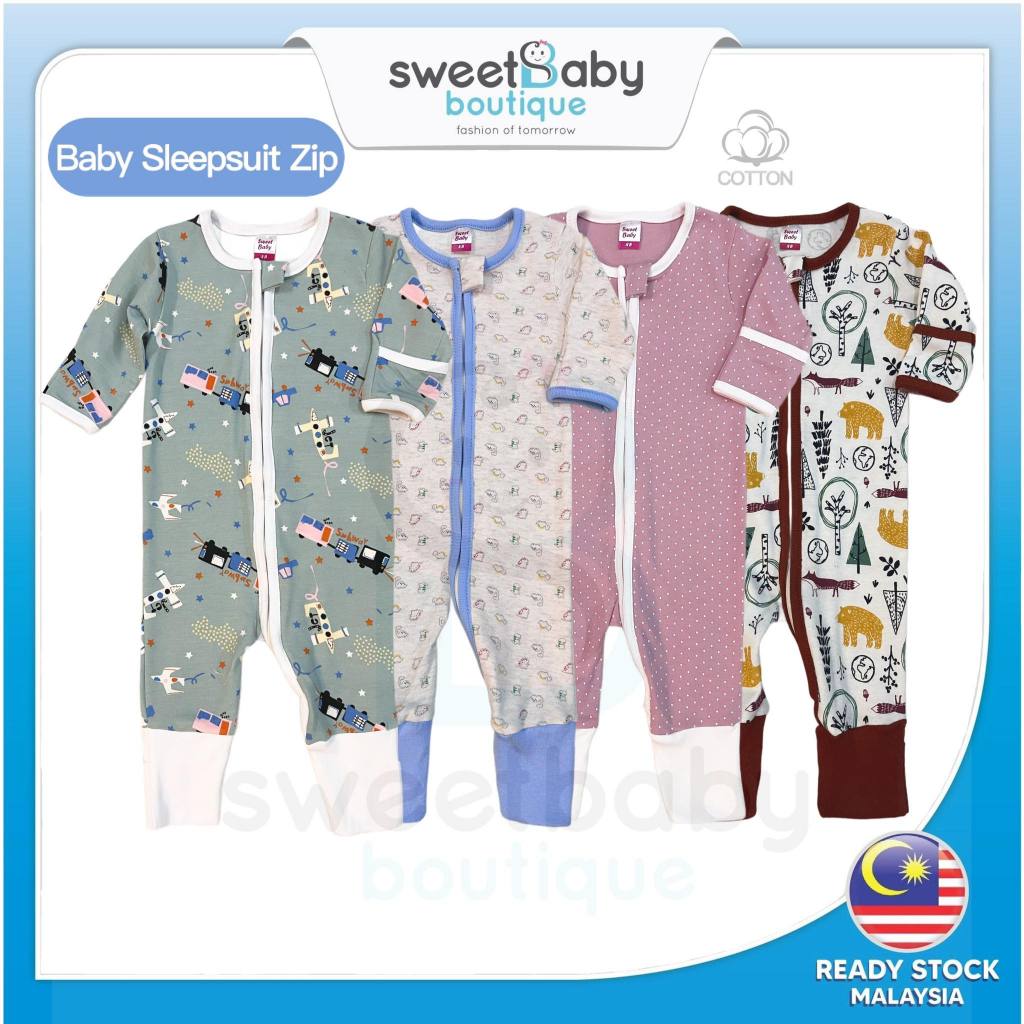 Baby Sleepsuit Zip Boy Girl Sleepwear Nightwear Jumpsuit Romper Newborn ...