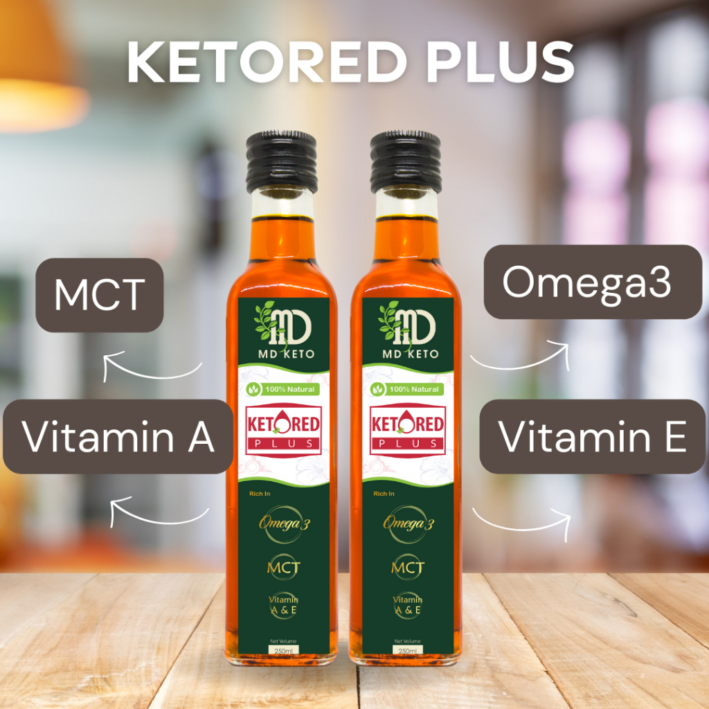 [MD Keto] Ketored Plus Palm MCT Oil 250ml keto red mct omega3 vitamin A & E C8 low carb keto ...