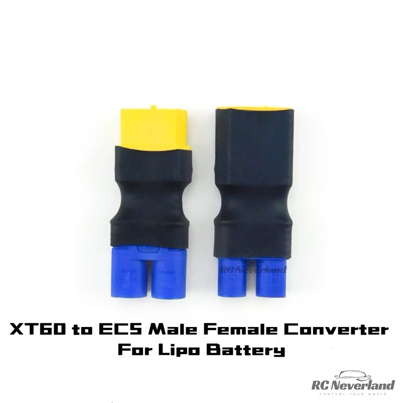 XT60 to EC5 Male Female Converter For Lipo Battery rc plane jet glider ...