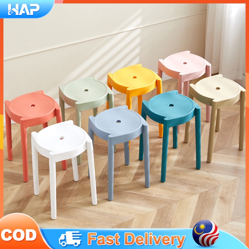 HAP-Stackable Plastic Chair Dining Chair Kerusi Makan Nordic Modern Cafe Chair Premium PP Stool ...