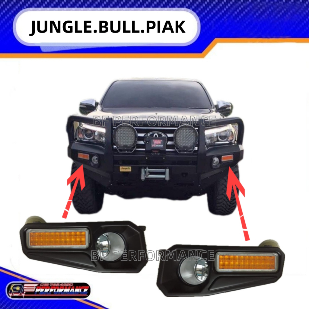 JUNGLE PIAK BULL4X4 FRONT BULL BAR LED SINGLE DAY LIGHT LAMP LAMPU ...