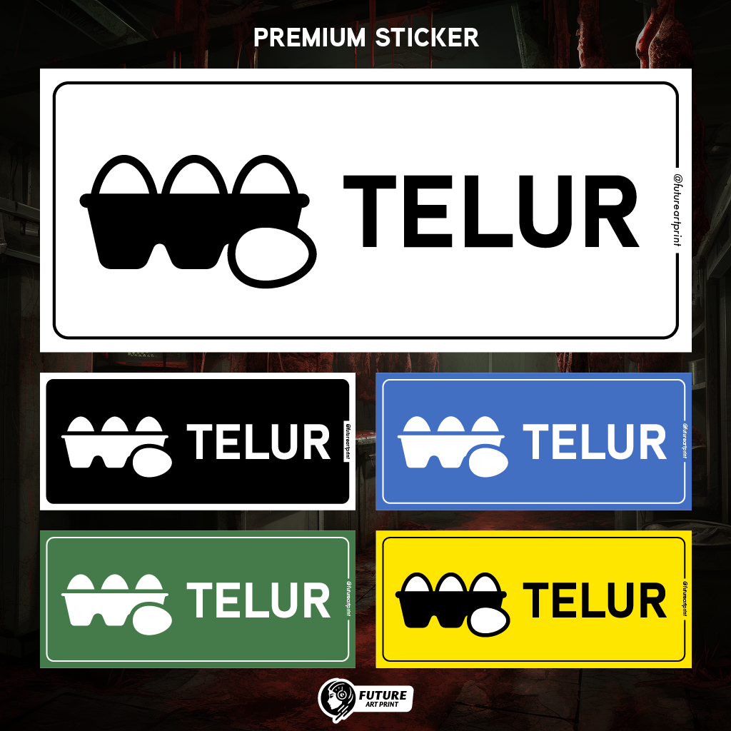 Telur. Eggs. Premium Sticker Sign Notice Signage Label. Pasar Market ...