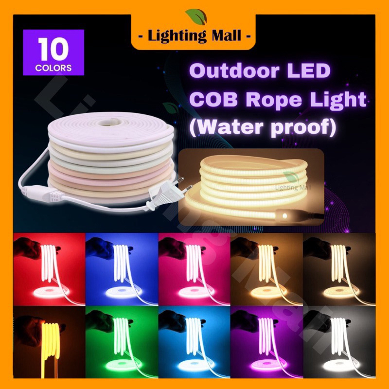 Outdoor Waterproof COB Rope Light 15M/20M/25M/30M35M/40M/45M/50M ...