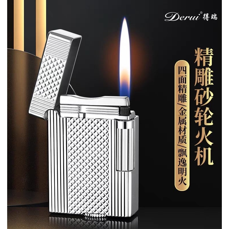 🔥Derui Creative Ordinary Flame Lighter (Gas Refillable-Api Biasa-Gift ...