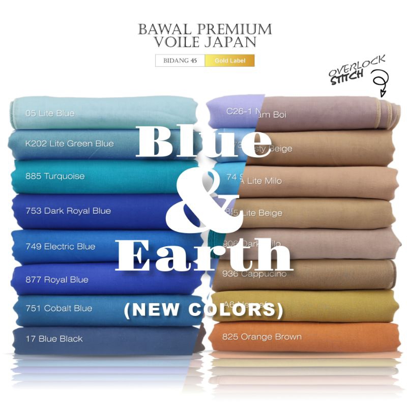 ARTIE Tudung Bawal PREMIUM ASLI Cotton Voile Japan Warna Biru Nila Blue ...