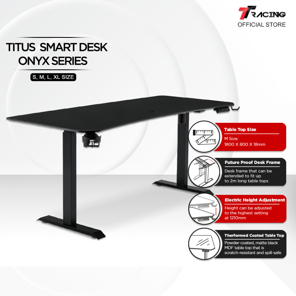 TTRacing Titus Ergonomic Standing Table Height Adjustable Table ...