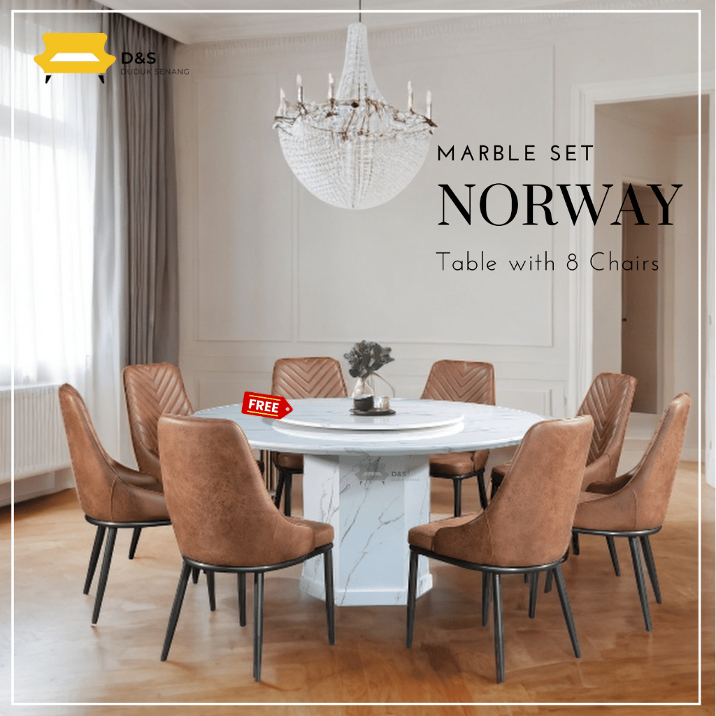 NORWAY Set Meja Makan & Kerusi + Siap Pasang | Shopee Malaysia