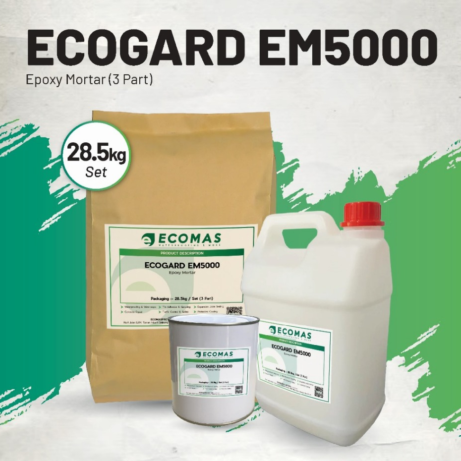 ECOGARD EM5000 (28.5KG SET) 3-PART DRY MIX EPOXY MORTAR SCREED RESIN ...