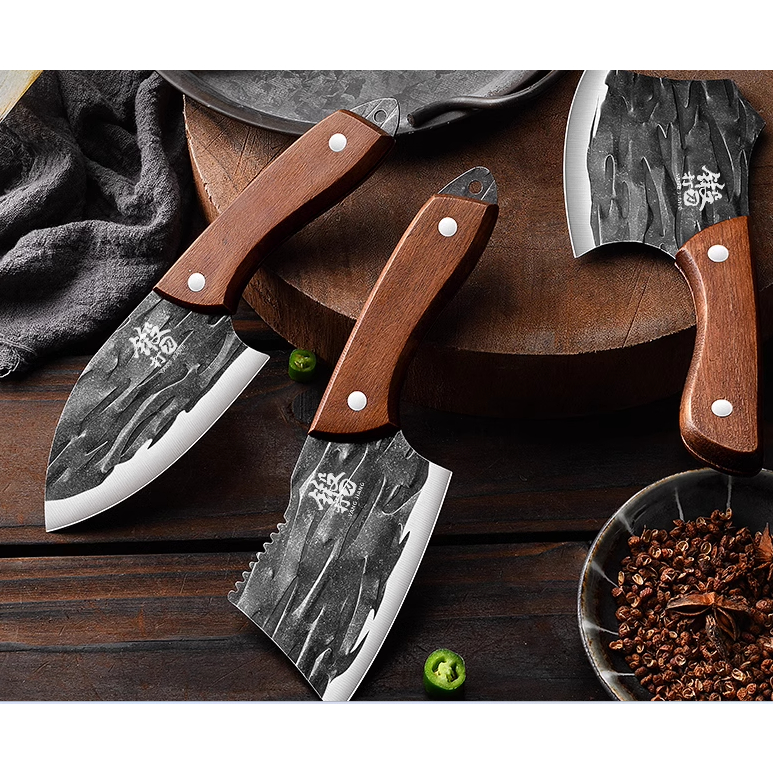Forged small kitchen knife, stainless steel slicing knife, meat cleaver ...