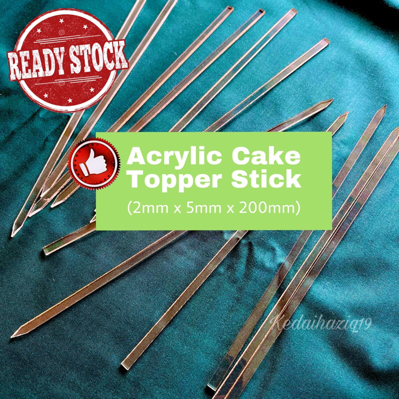 Acrylic Cake Topper Stick DIY Transparent Floating | Shopee Malaysia