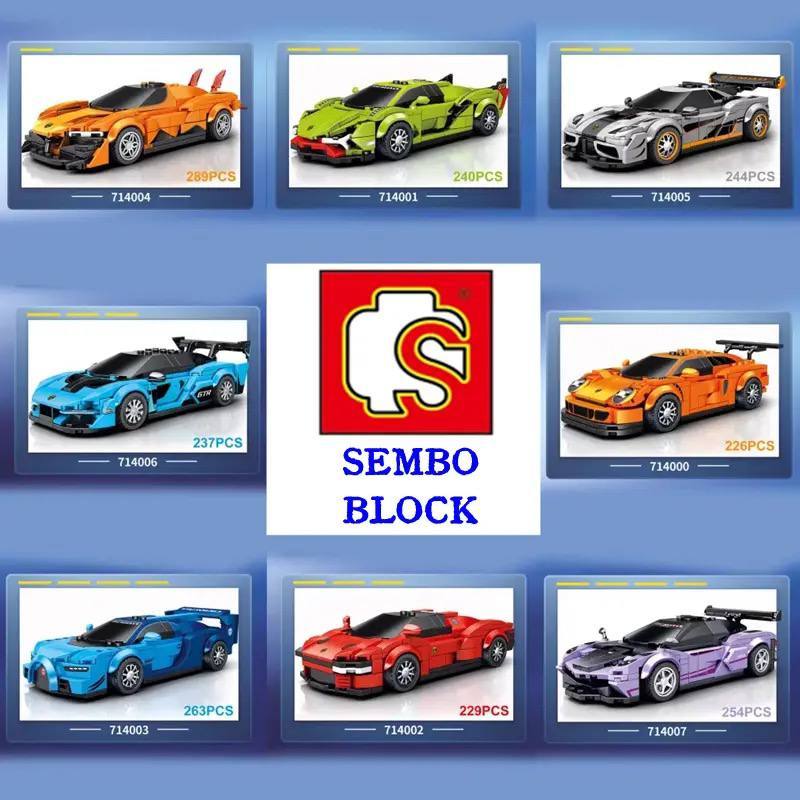 SEMBO sports car building block famous car series model small particle ...