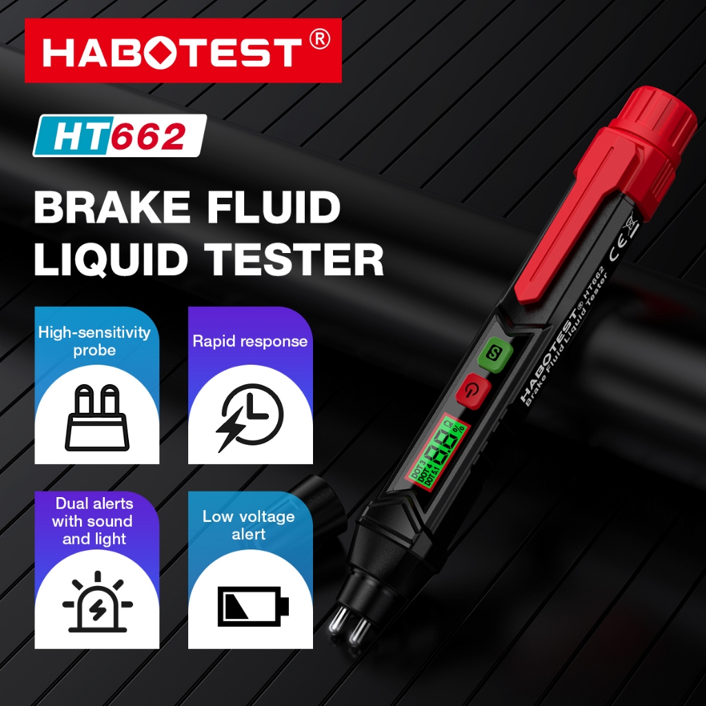 HABOTEST🔥HT662 Brake Fluid Moisture Meter Liquid Oil Tester Analyzer ...