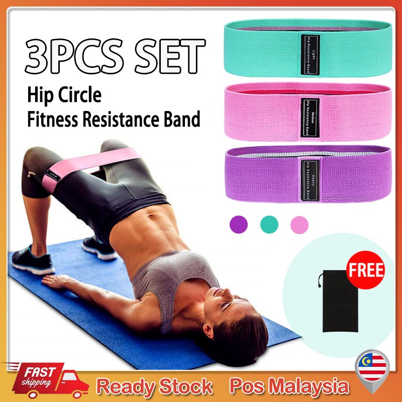 【Free bag】Yoga bands Anti-slip Resistance Band Hip Circle Durable Leg ...