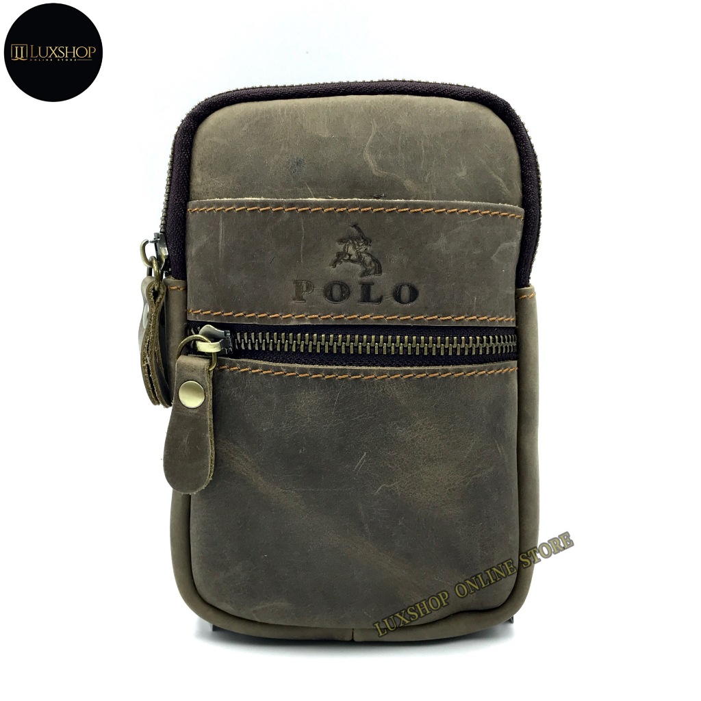 Lee Jeep Leather Phone Pouch Bag Cowhide Leather Waist Bag Handphone ...