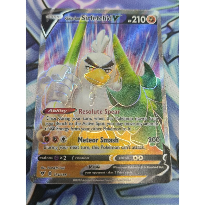 Fighting Type - Pokemon Card - Galarian Sirfetch'd V 174/185 | Shopee ...