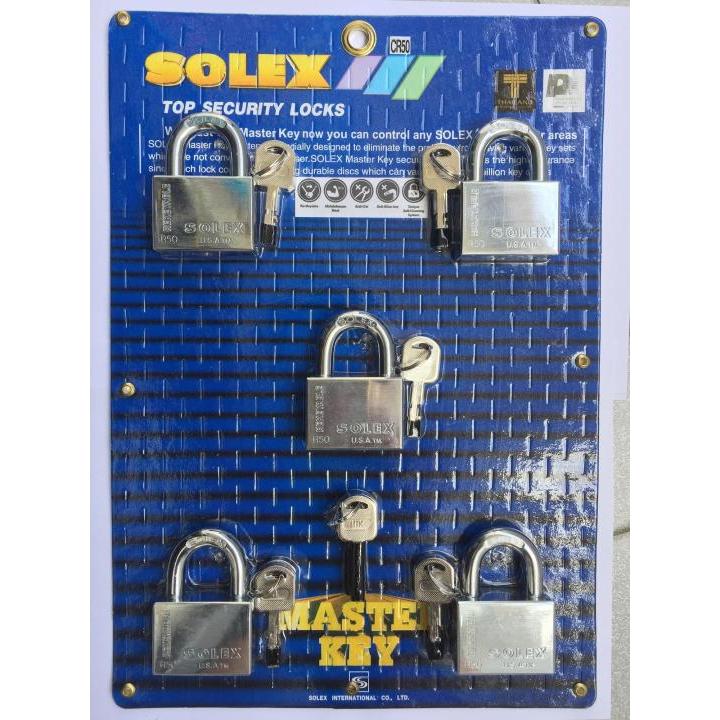 SOLEX PADLOCK SET PAD LOCK 50MM X 5 PCS (MASTER KEY) | Shopee Malaysia
