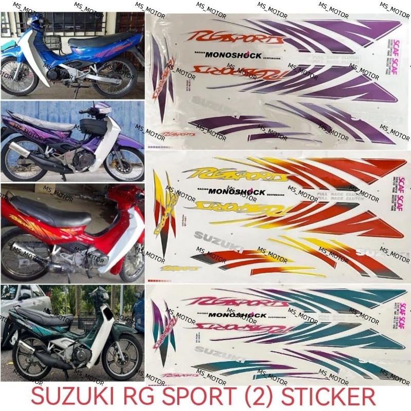 SUZUKI RG SPORT BODY COVER STICKER STRIPE COVER SET RU110 (2) BLUE ...