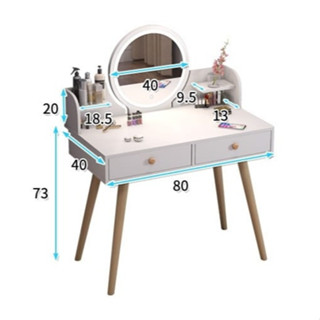 Dressing Table with LED Mirror Meja Solek With Drawer Storage Desk Meja ...