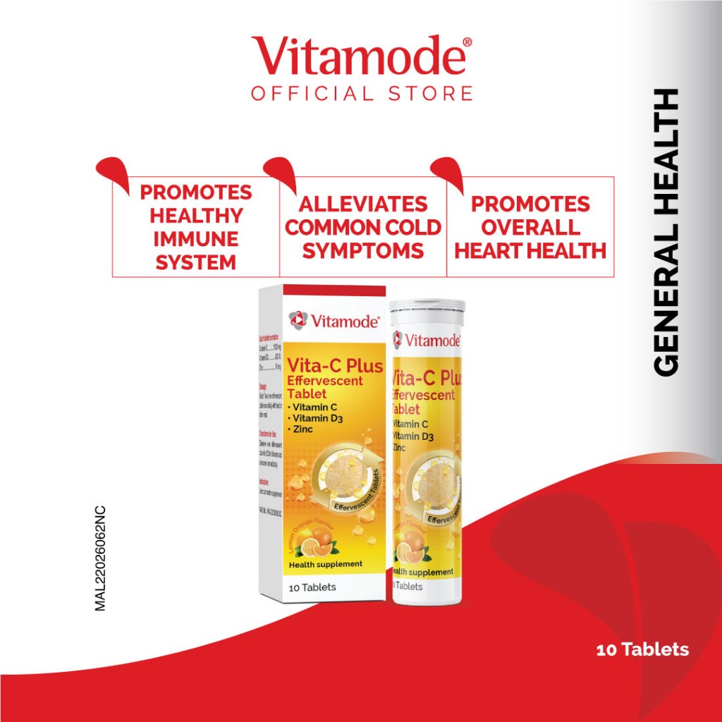 VITAMODE Vita-C Plus Effervescent Tablet 10's [Immunity] | Shopee Malaysia