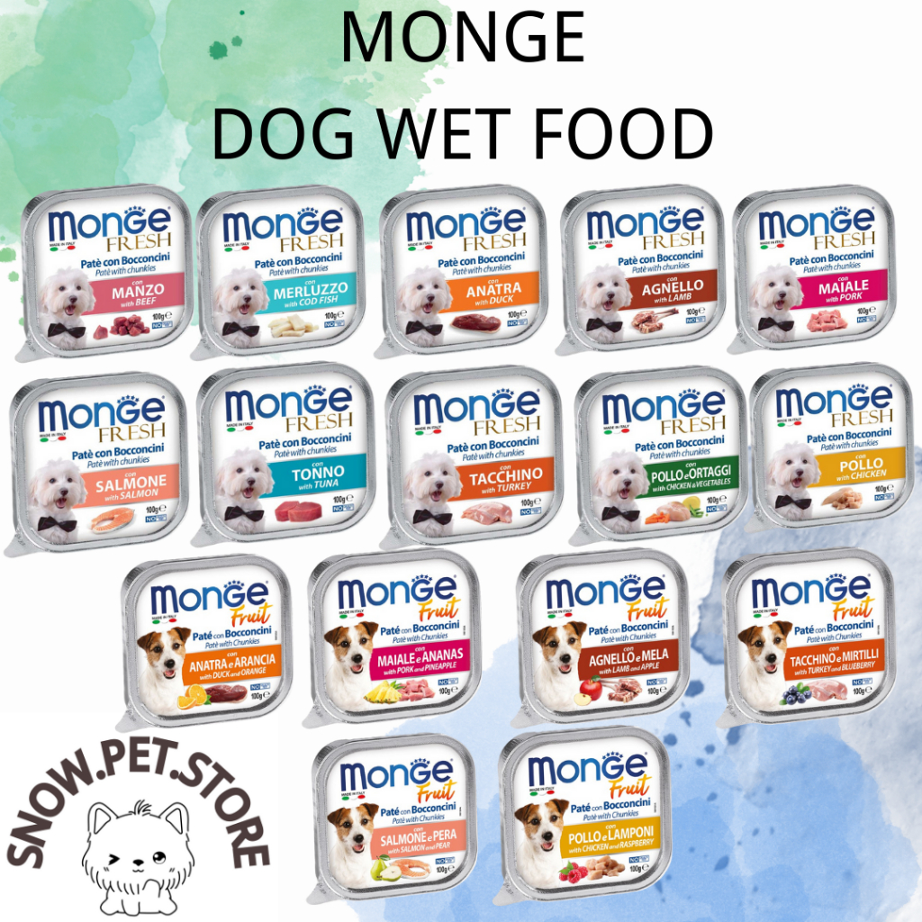 MONGE DOG WET FOOD (MONGE FRESH / MONGE FRUIT) (100G) | Shopee Malaysia