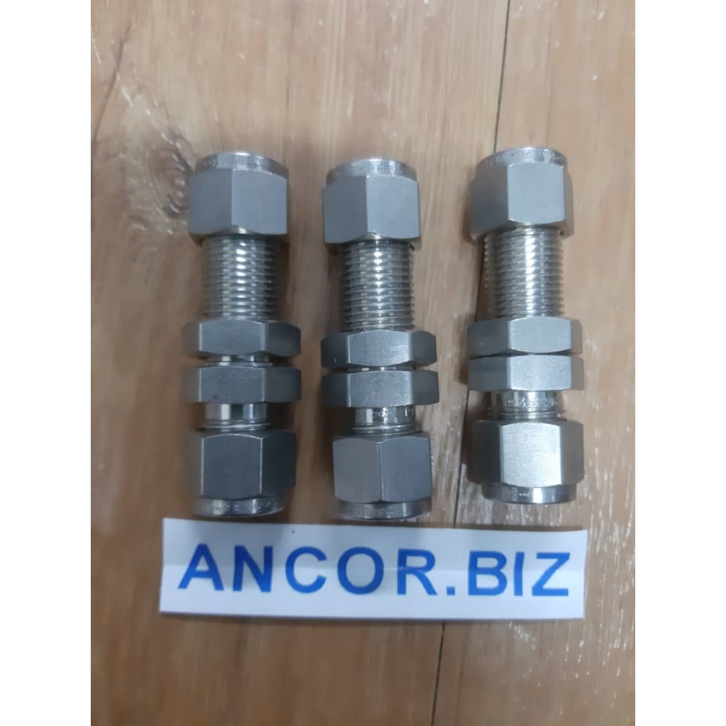 Swagelok SS-600-61 Stainless Steel Tube Fitting, Bulkhead Union, 3/8 in ...