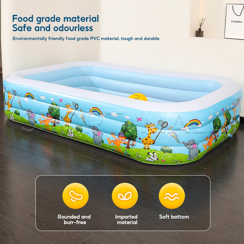 SPORT Kolam Mandi Budak 3 Rings Inflatable Swimming Pool For Kids ...