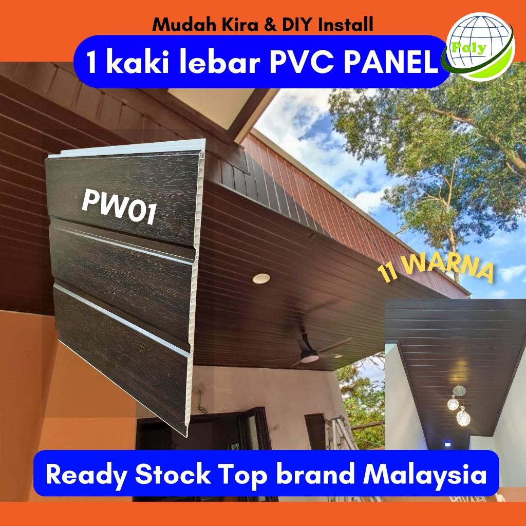 6FT PVC Ceiling Wall Panel Home Ceiling/Wall Waterproof 30cm x 8mm (Ready Stock) Support Max to ...