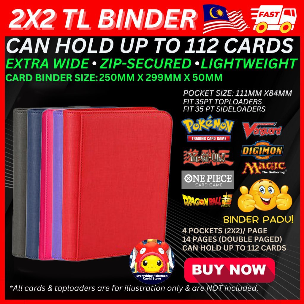 [LIMITED] 4/9 Pocket Zipper Ringless Toploader Binder Album Card Folder ...