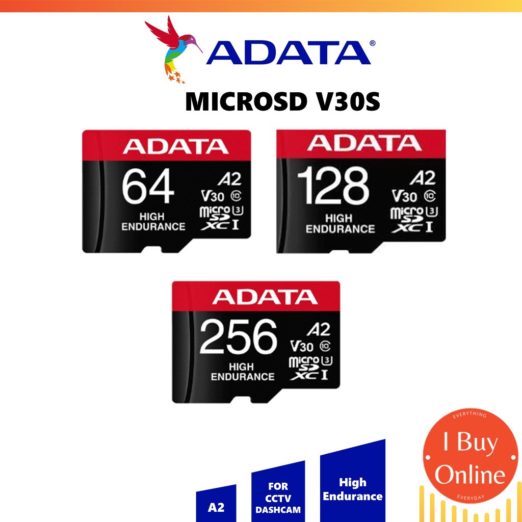 ADATA MicroSD Card V30S High Endurance CCTV & Car Dashcam High Speed ...