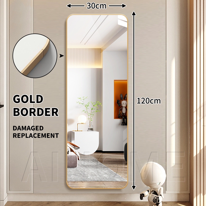 Standing Long Mirror Home decor Full-length mirror fillet Cermin Stand ...
