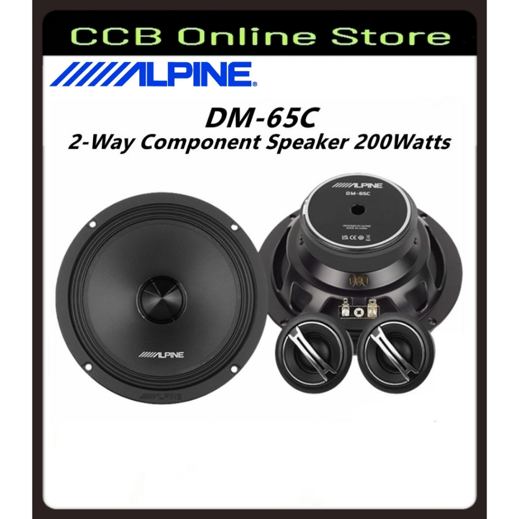 Alpine DM-65C M Series 6.5" COMPONENT 2-WAY SPEAKER - 200 Watts peak ...