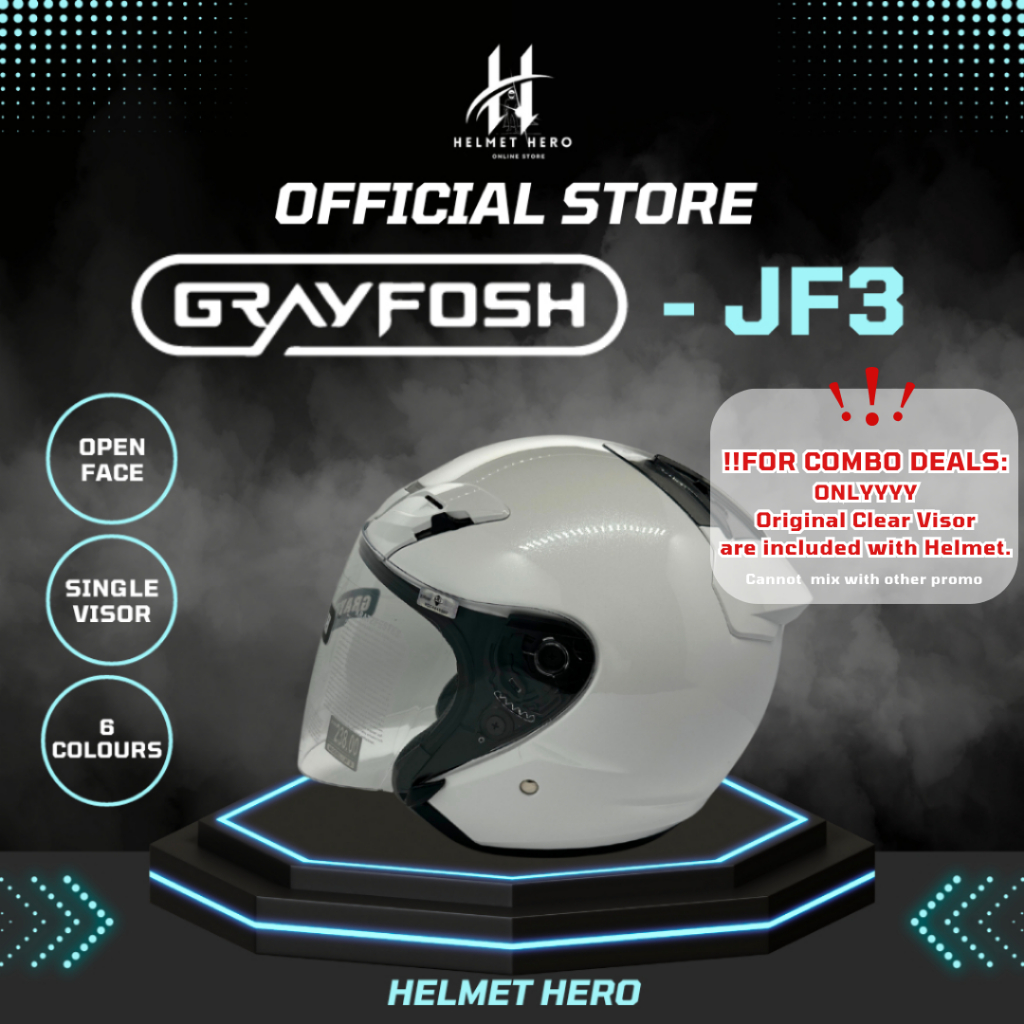 Grayfosh JF3 Helmet 100% ORIGINAL | SIRIM Approved | SHOEI JF3 Version ...