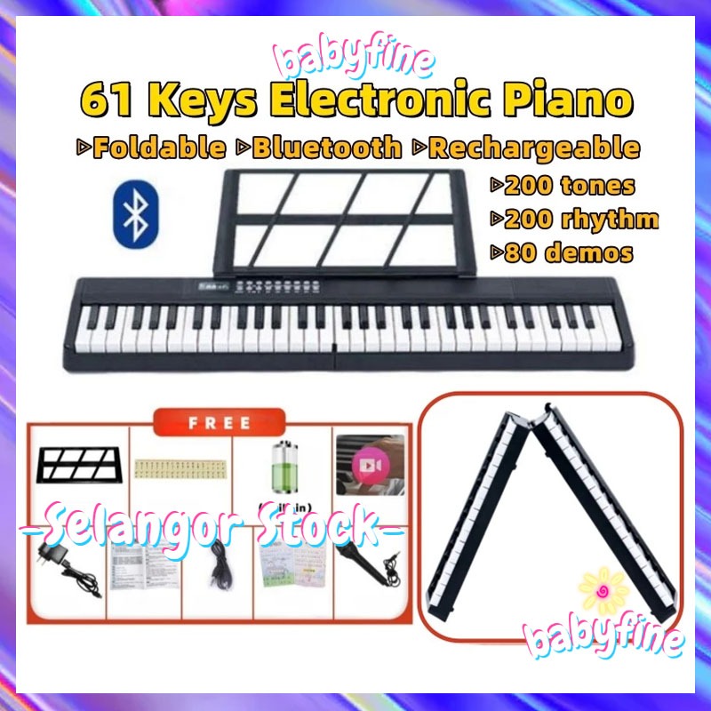 【24H COD】Foldable 61-Keys Electronic Keyboard Folding Piano Electric ...