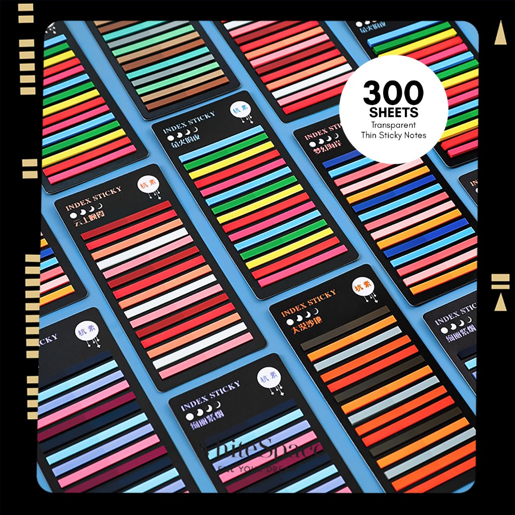 Whitespace 300pcs Thin Waterproof Sticky Notes Highlight Annotation ...