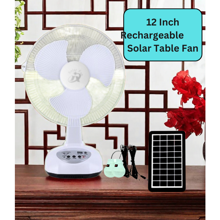 [ FREE GIFT] 12 Inch Table Fan LED Light Bulb Lightweight Strong Wind ...