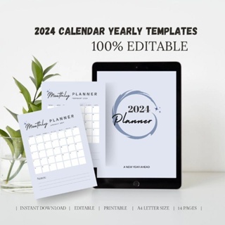 2024 Digital Calendar & PDF Planner Monthly Calendar,Printable ...