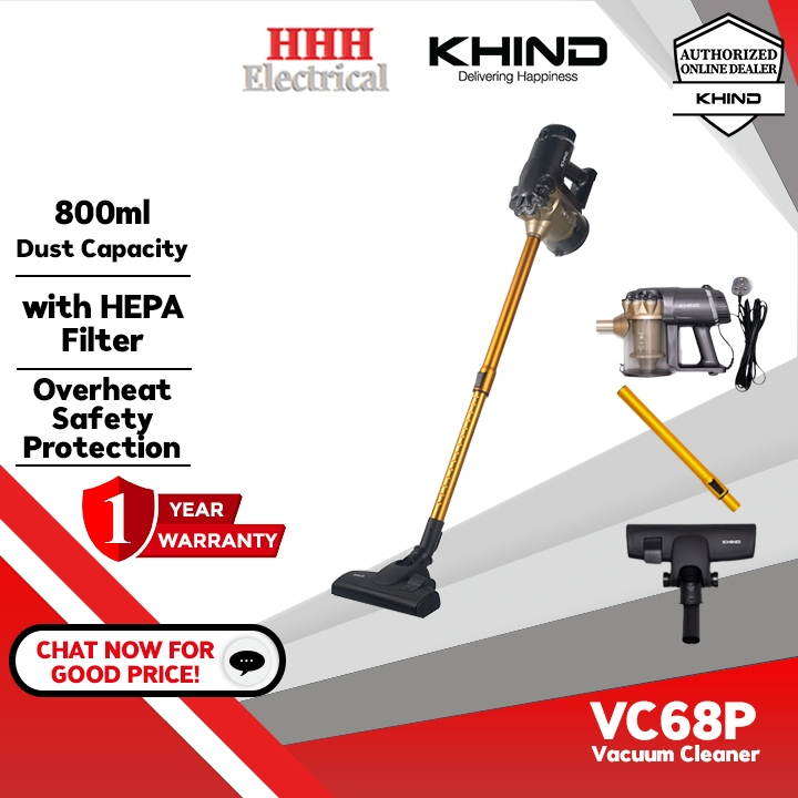 KHIND Powerful Vacuum Cleaner with HEPA Filter VC68P | Shopee Malaysia