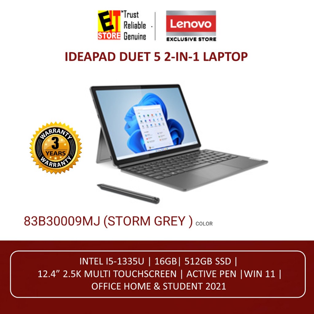 LENOVO IDEAPAD DUET 5 2IN1 LAPTOP (I5-1335U/16GB/512GB SSD/12.4" 2.5K ...