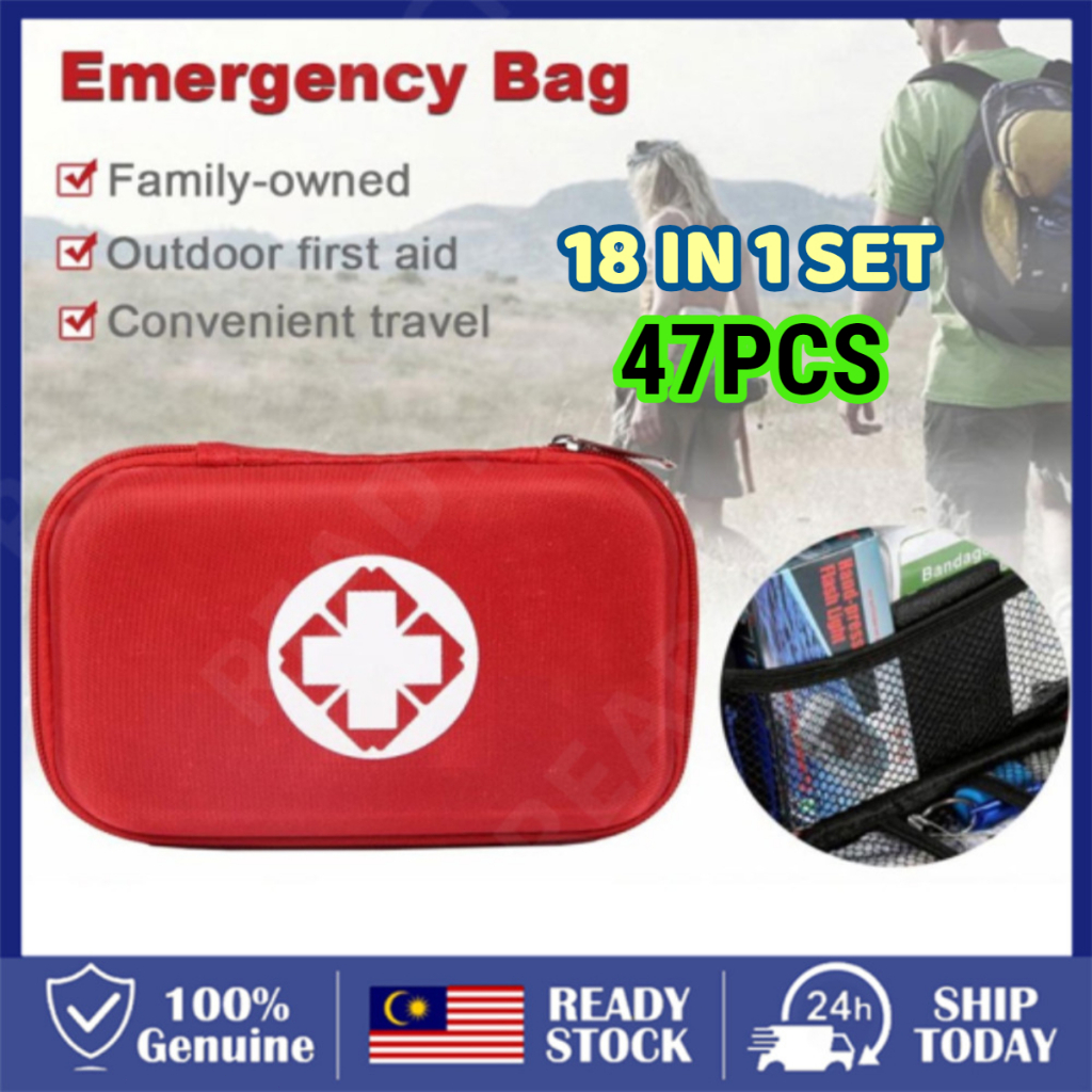 STOCK 18 in 1 first aid kit set complete 47pcs with Casing Lightweight ...